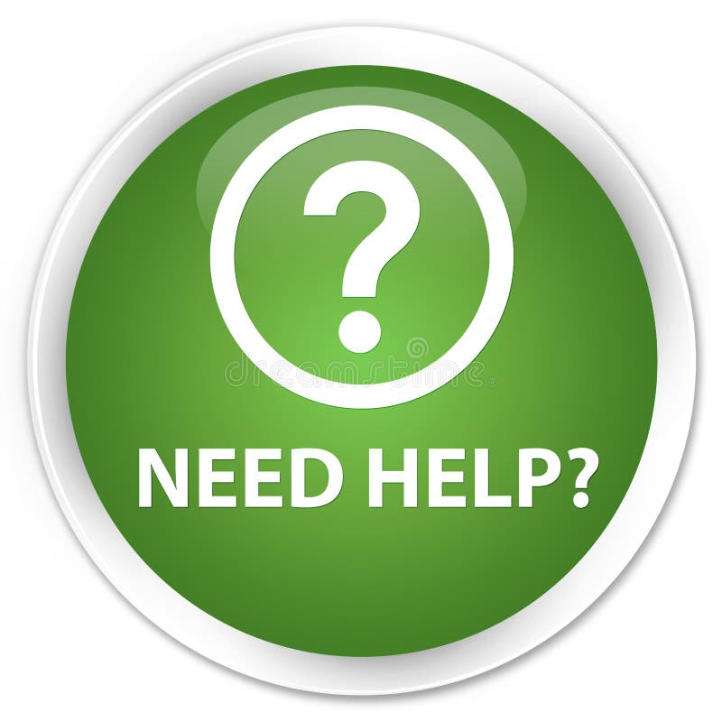 Need Help (question Icon) Premium Soft Green Round Button Stock ...