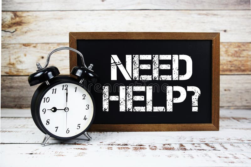 Need Help Text Message Alarm Clock Wooden Background Stock Photos ...