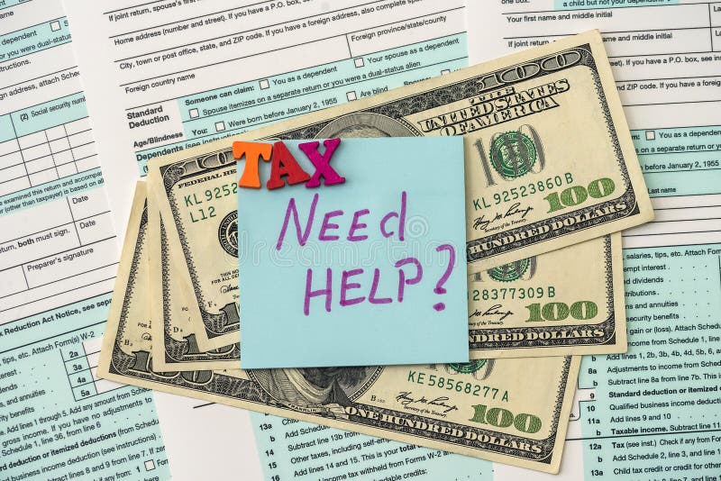 Need Help Text on Sticker with 1040 Tax Form Editorial Stock Photo ...