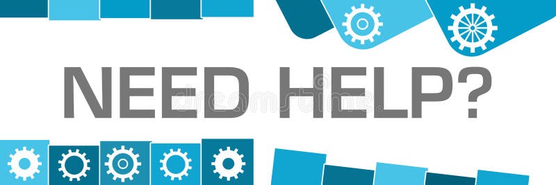 Need Help Blue Random Shapes Gears Stock Illustration - Illustration of ...