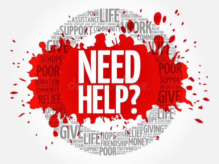 Need Help? Word Cloud Collage Stock Illustration - Illustration of ...