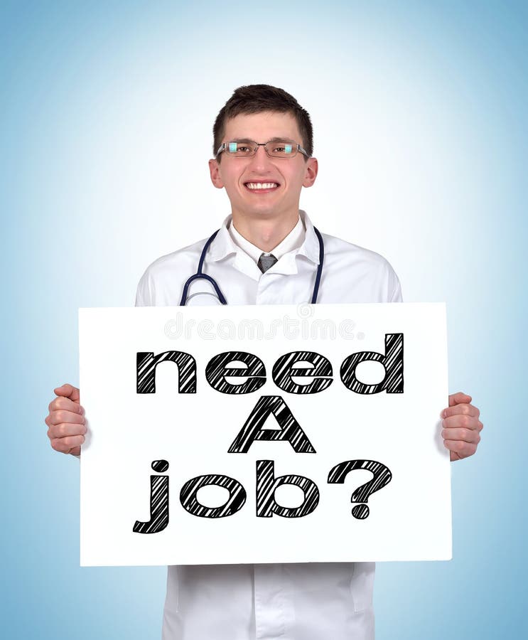 Placard with need a job stock image. Image of money, office - 33889297