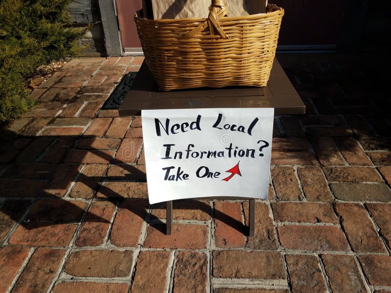 Need Local Information Take One and Basket Stock Image - Image of ...