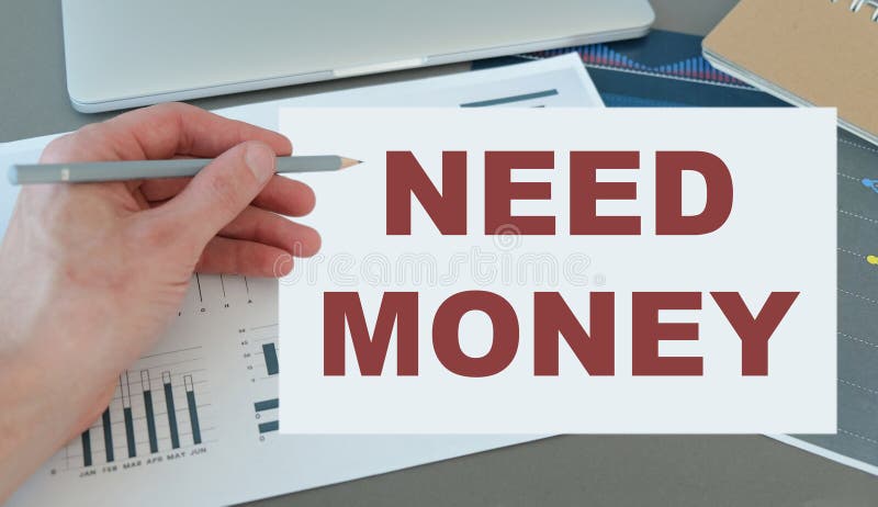 Need Money in the Notebook on the White Background Stock Illustration ...