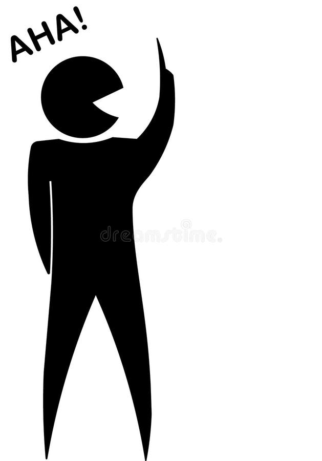 Eureka Stick Figure Clipart: Excited Character with AHA! for ...