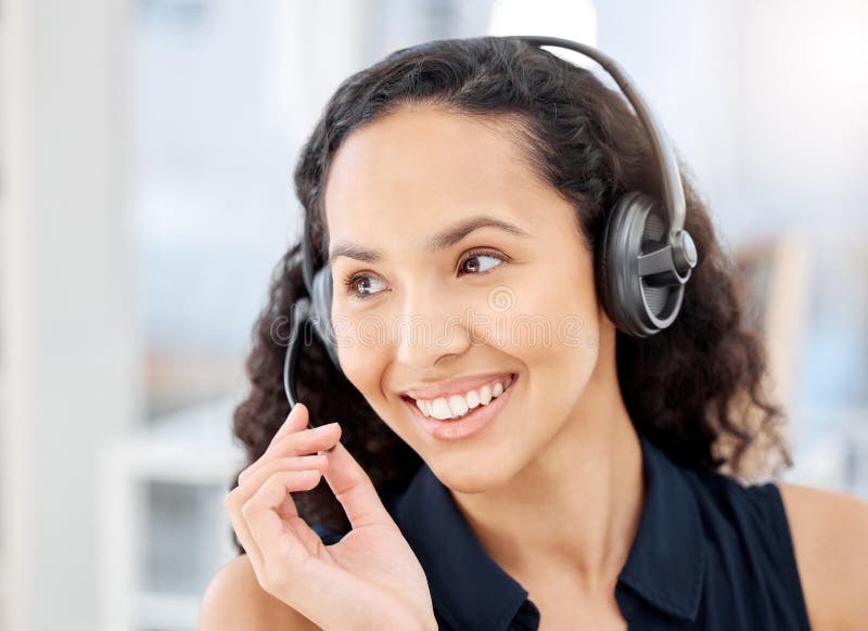 Need Some Help. a Young Female Call Center Agent at Work. Stock Photo ...