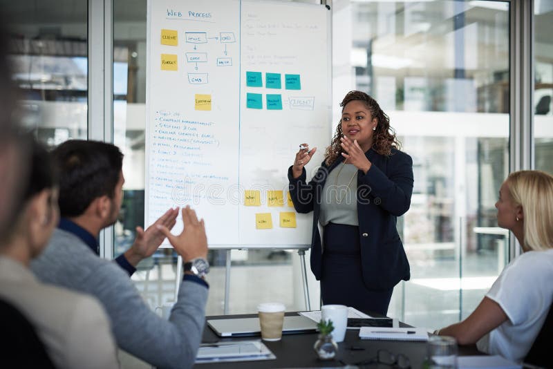 We Need To Form More Structure. a Young Businesswoman Explaining Work ...