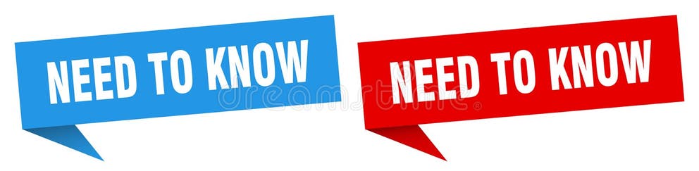 Need To Know Banner. Need To Know Speech Bubble Label Set Stock Vector ...