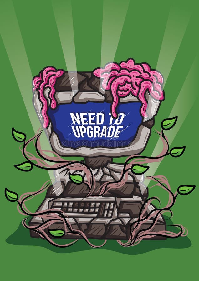 Need To Upgrade Computer. Vector Illustration Decorative Background ...