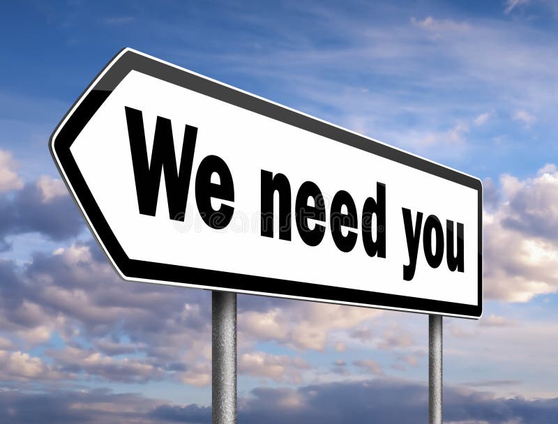 We Need You - Direction Arrow Stock Photo - Image of sign, involvement ...