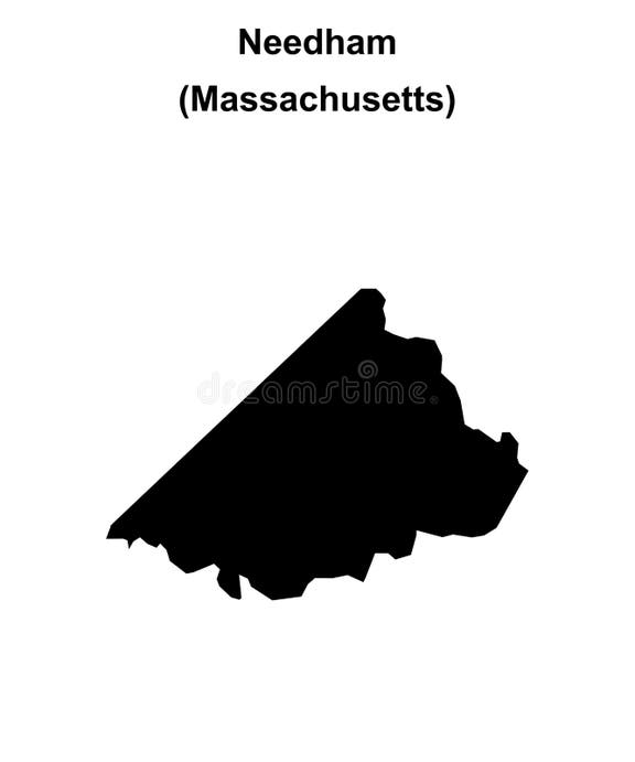 Needham outline map stock vector. Illustration of massachusetts - 357334269
