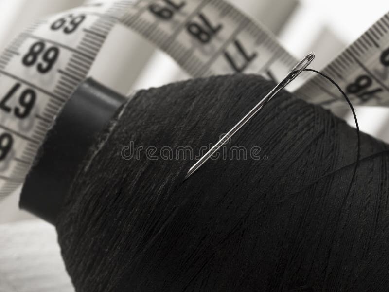 Needle with black thread stock photo. Image of sharp - 24879290