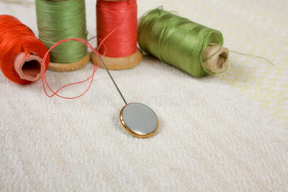 Needle and button stock photo. Image of button, sewing - 9724370