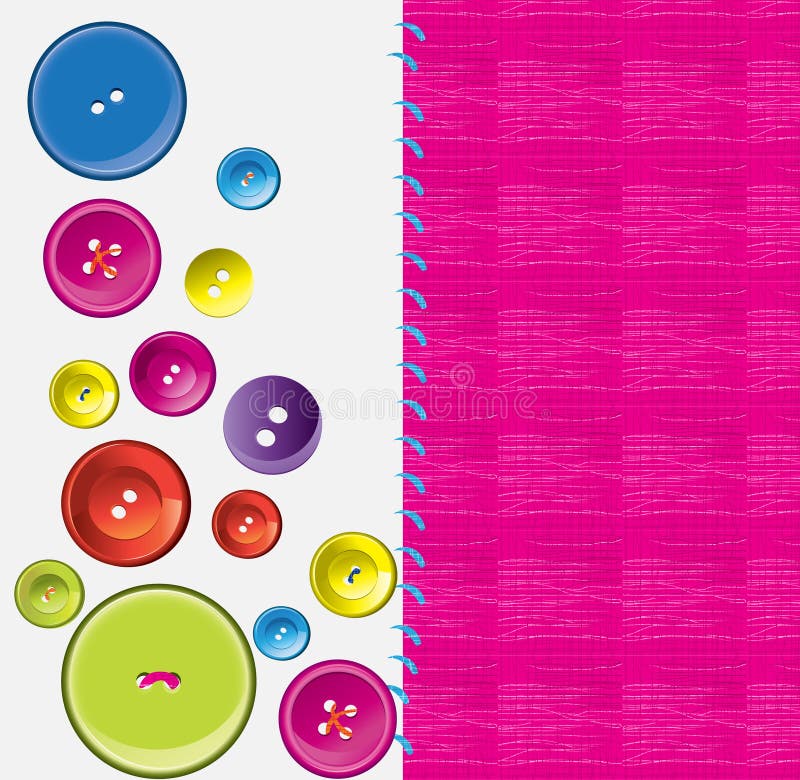 Vintage Buttons Sew Seamless Pattern in Orange Stock Vector ...