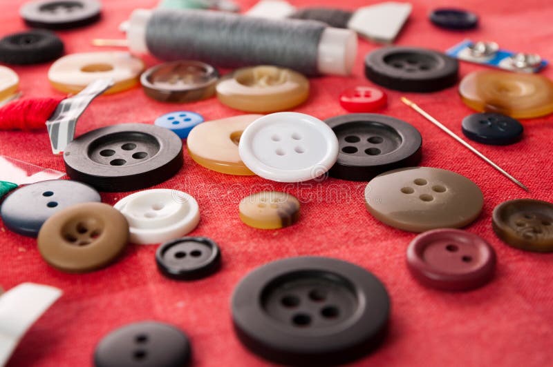 Large Button with Needle stock image. Image of craft - 13948173