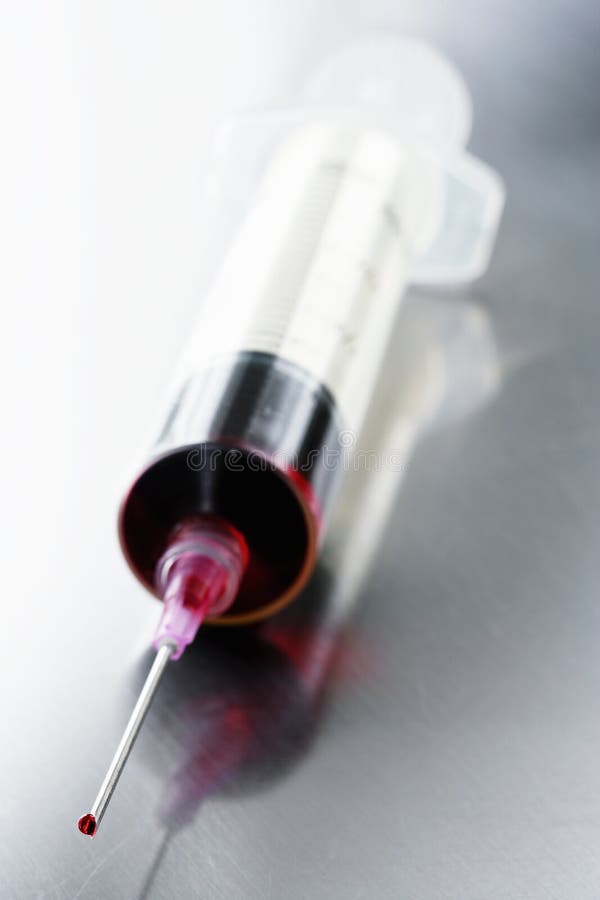 Needle Closeup with Blood Drop Stock Photo - Image of medical, inject ...