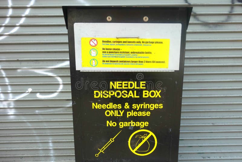 Needle Disposal Box - Hazard Stock Photo - Image of disposing, injury ...