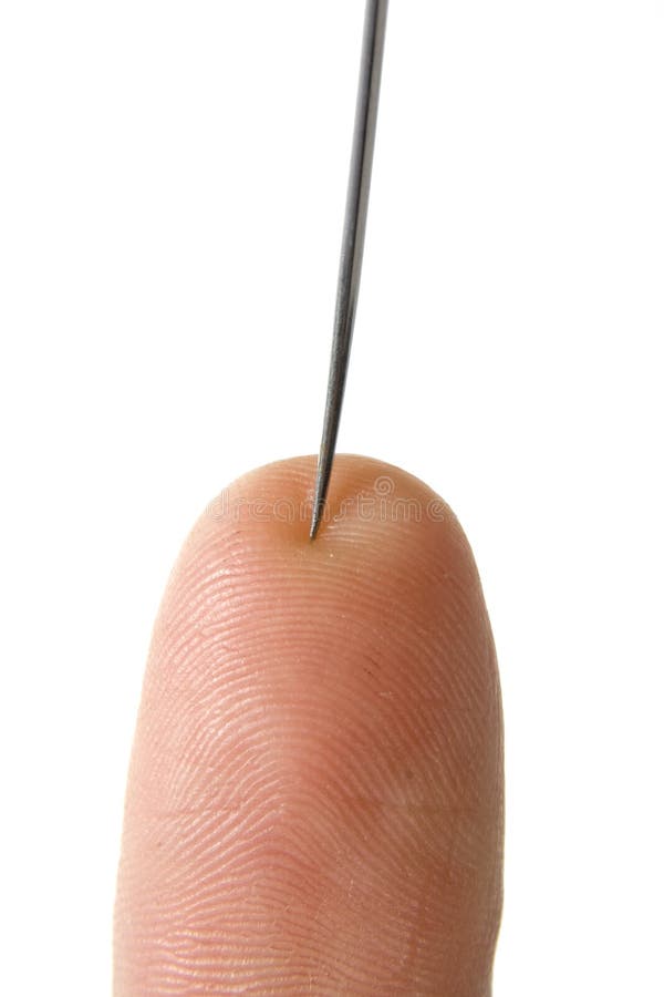 Needle with finger stock photo. Image of object, healthy - 12690272