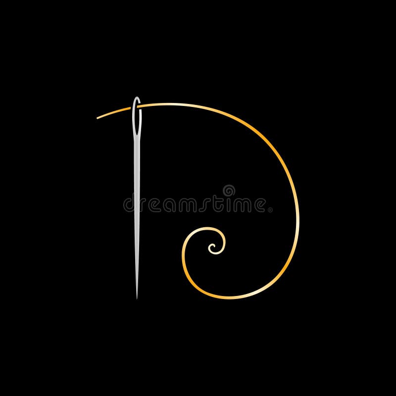 Needle with Golden Thread Icon - Tailor Vector Colored Sign Stock ...
