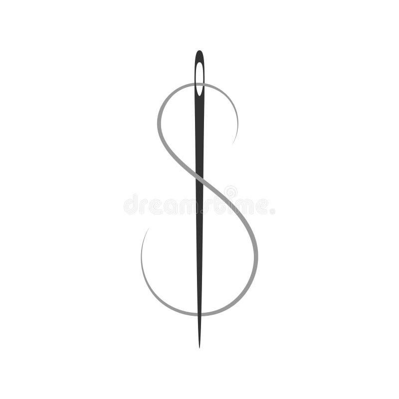 Sign Sewing Needle with Thread Stock Vector - Illustration of element ...