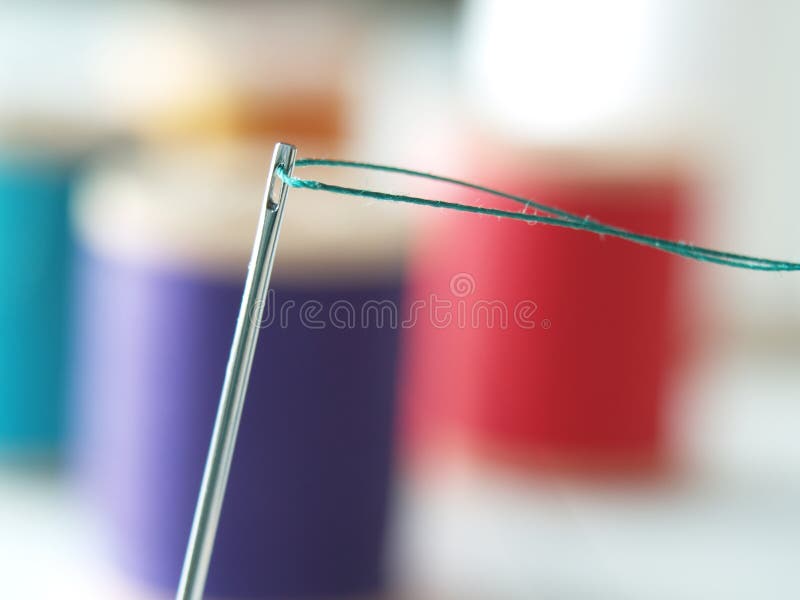 Needle With Green Thread Picture. Image: 16679613