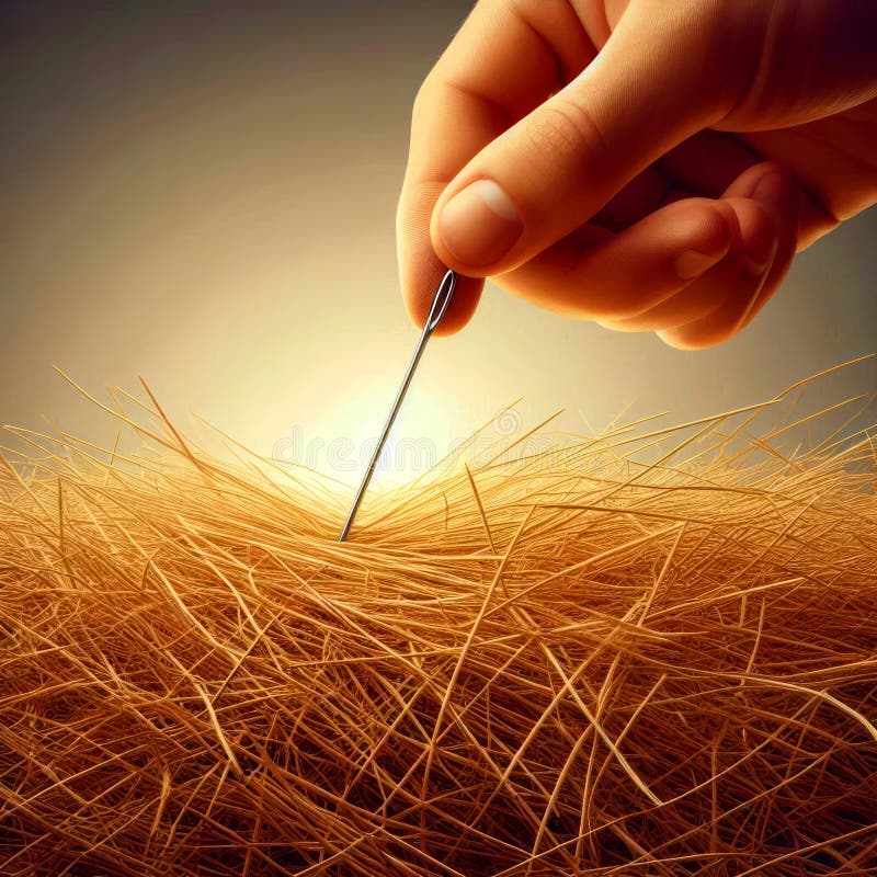 Needle in a Haystack. Close Up of a Needle in Haystack Stock ...