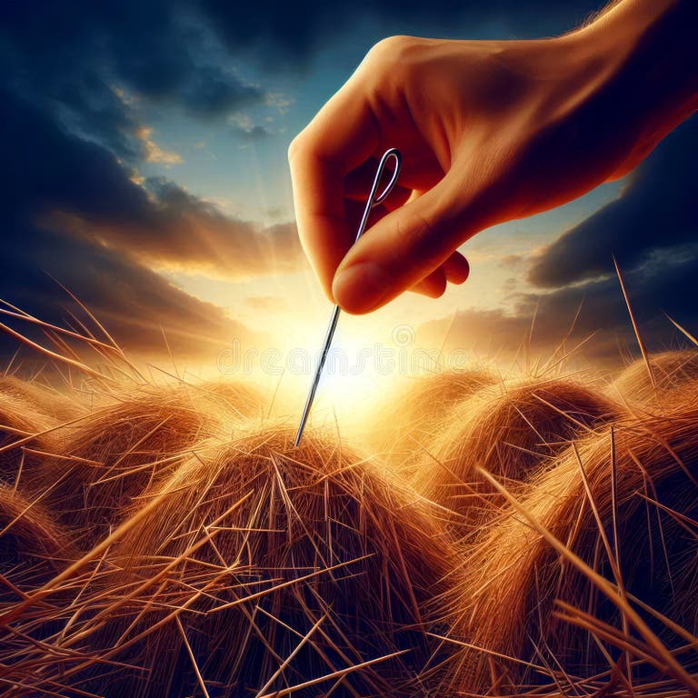 Needle in a Haystack. Close Up of a Needle in Haystack Stock ...