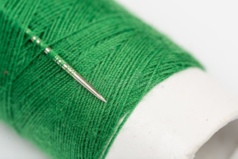 Needle Head Green Thread Over White Background Stock Photos - Free ...