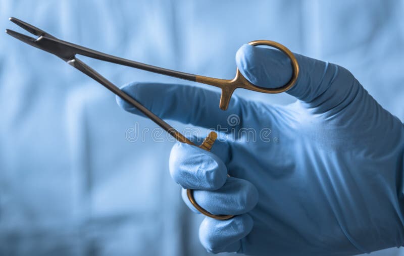 Surgical Suture Needle with Scissor Stock Image - Image of medicine ...