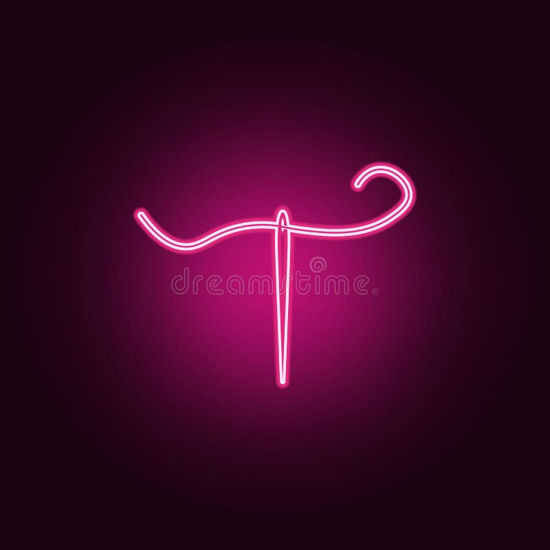 Needle Icon. Elements of Handmade in Neon Style Icons Stock ...
