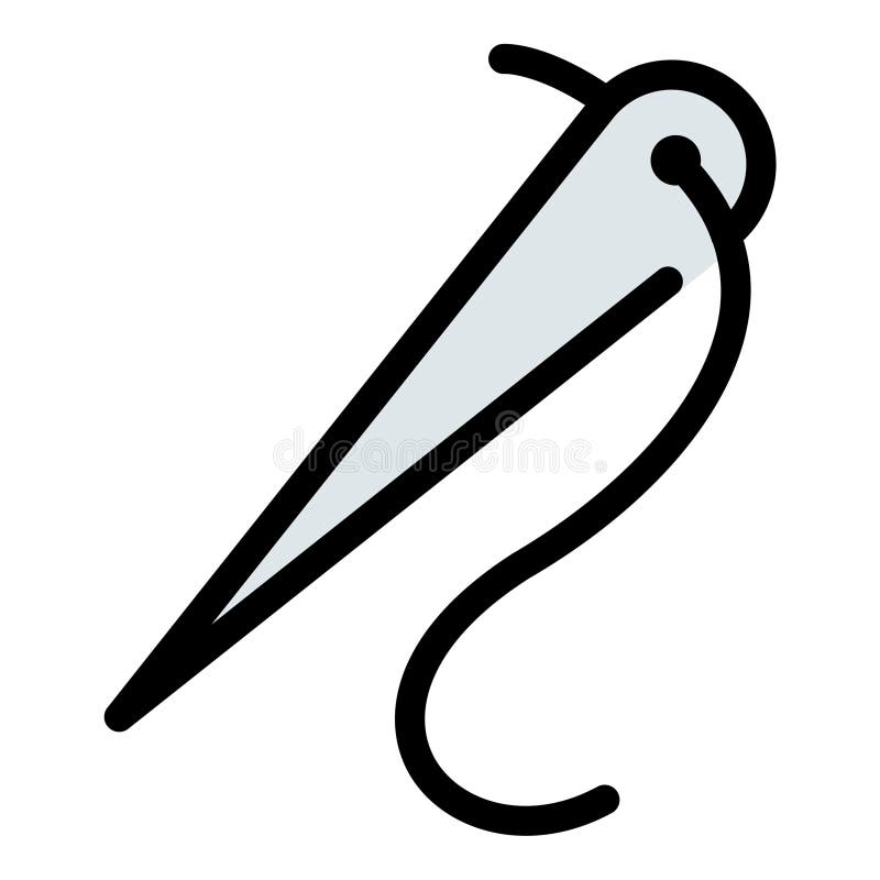 Needle Icon Flat Line Style Illustration Representing Sewing and ...