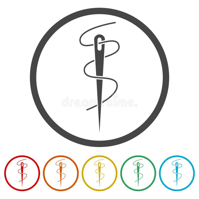Needle Icon, Thread and Needle Icon, 6 Colors Included Stock Vector ...