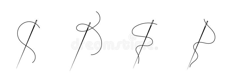 Needle Icon. Needle with Thread Signs Stock Vector - Illustration of ...