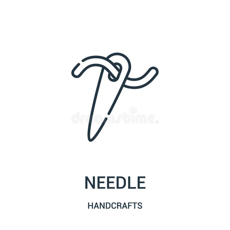 Needle Icon Vector from Handcrafts Collection. Thin Line Needle Outline ...