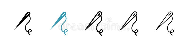 Needle Icon Vector Set on White Background Stock Vector - Illustration ...
