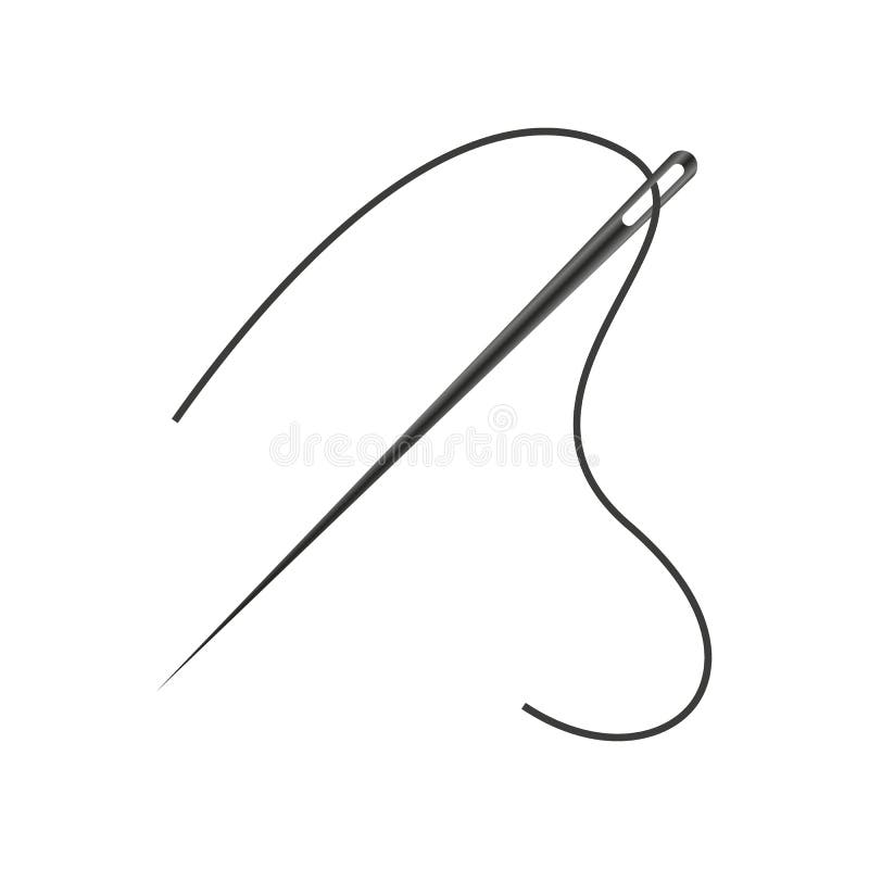 Needle on an Isolated White Background. Vector Illustration. Stock ...