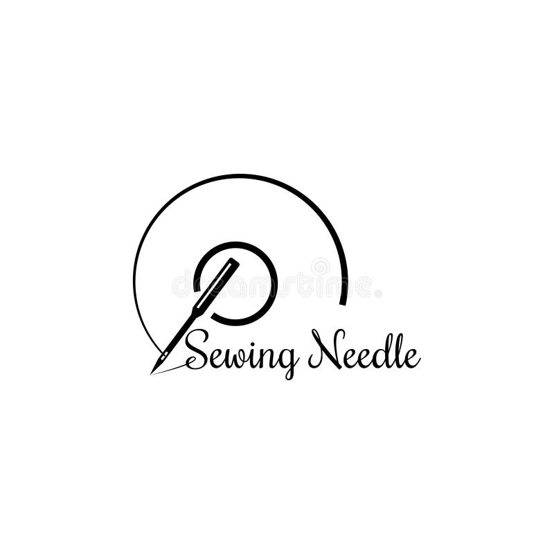 Needle Logo Confection Fashion Illustration Circle Line Design Vector ...