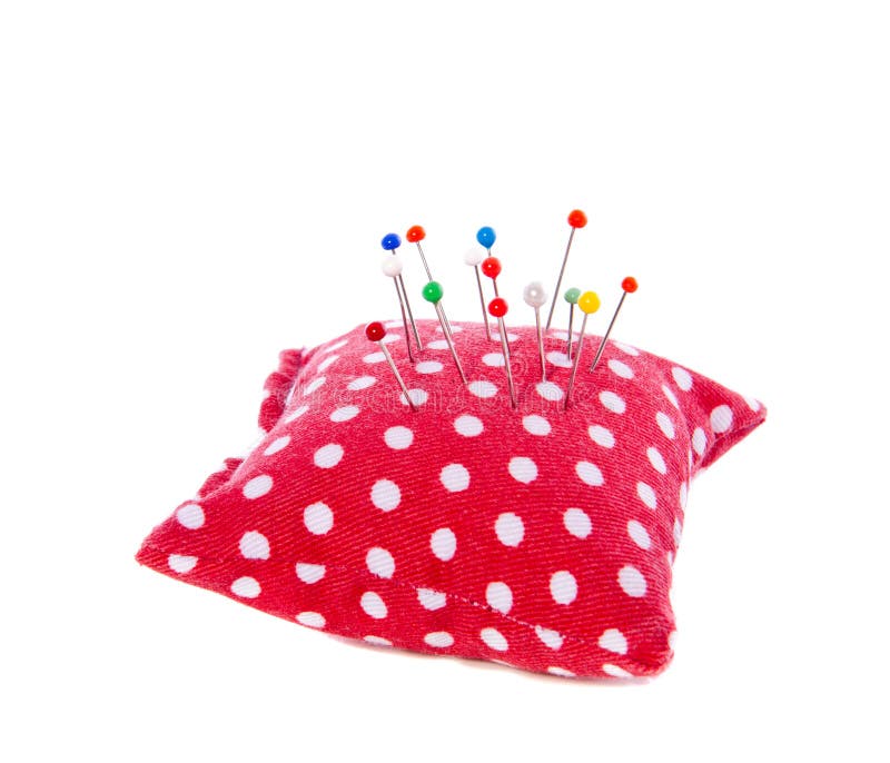 Needle pillow with pins stock image. Image of hobby, cutting - 19893411