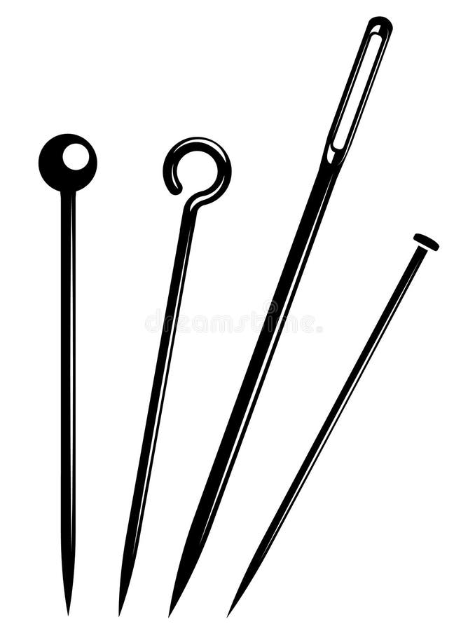 Needle and Pin Illustration. Sewing Tools Set Vector Stock Vector ...