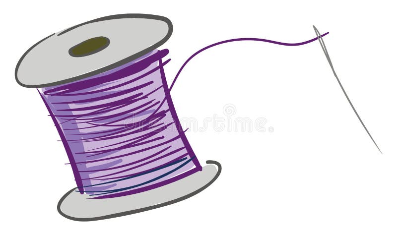Needle and Purple Thread Illustration Vector Stock Vector ...
