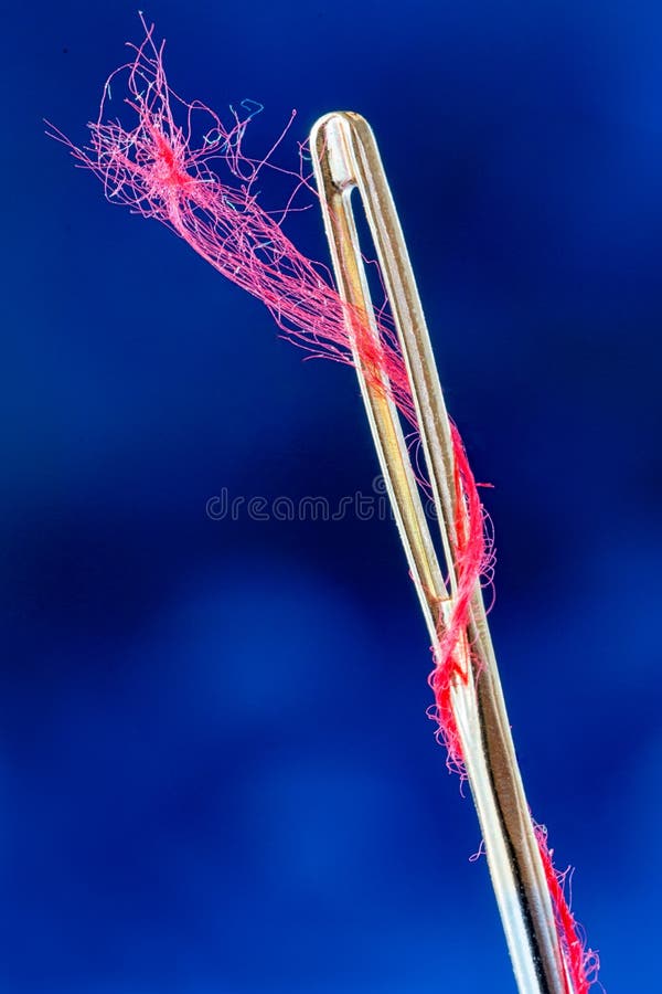 Needle with red thread stock photo. Image of darn, macro - 78104402