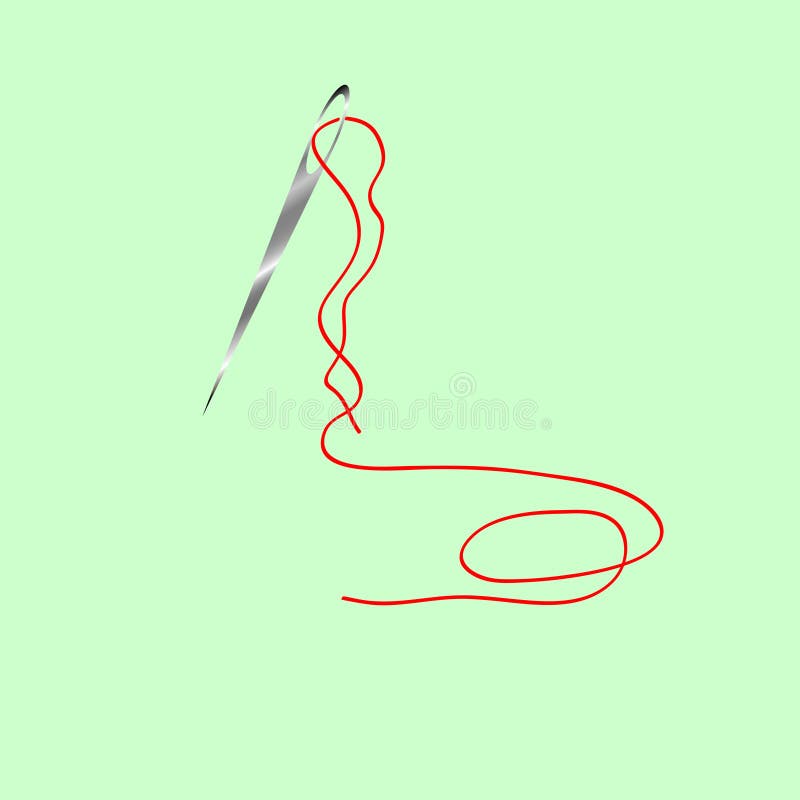 Needle, red, thread stock illustration. Illustration of needle - 88839977