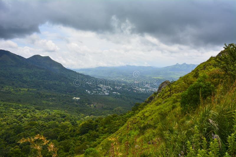 Needle rock viewpoint stock image. Image of clouds, grass - 129132113