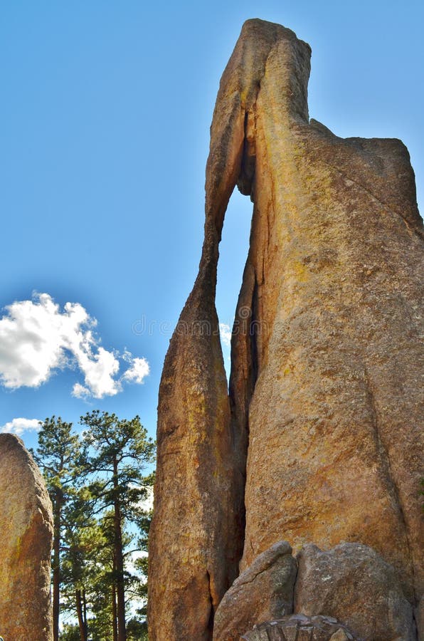 Needle S Eye Rock Formation. Stock Image - Image of landscape, clouds ...