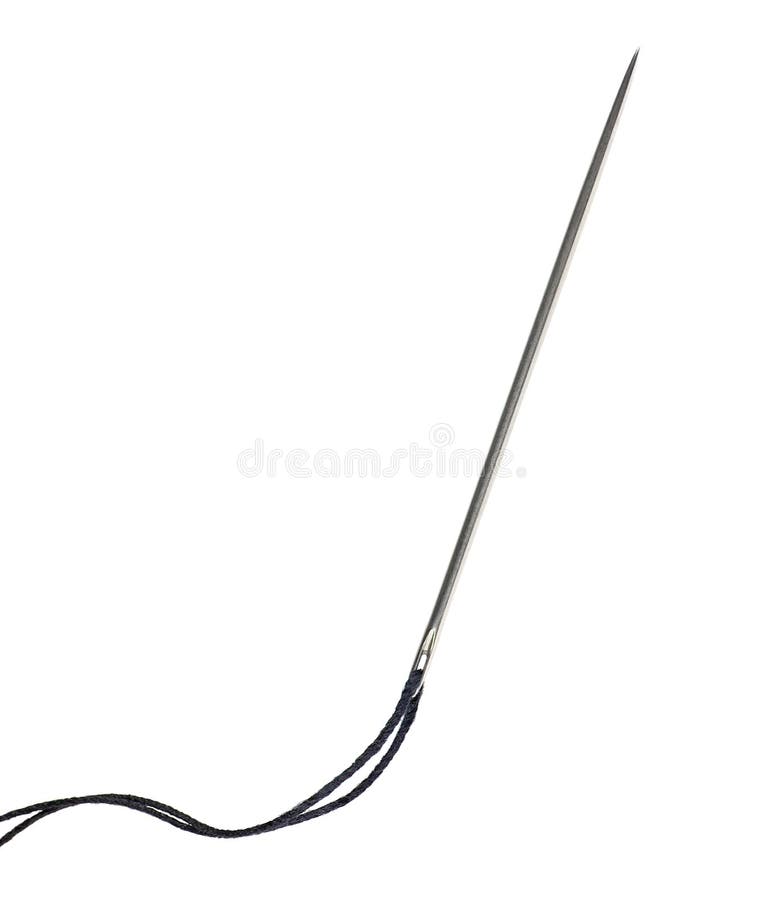 Needle for Sewing and Black Thread, Large Detailed Macro Closeup ...