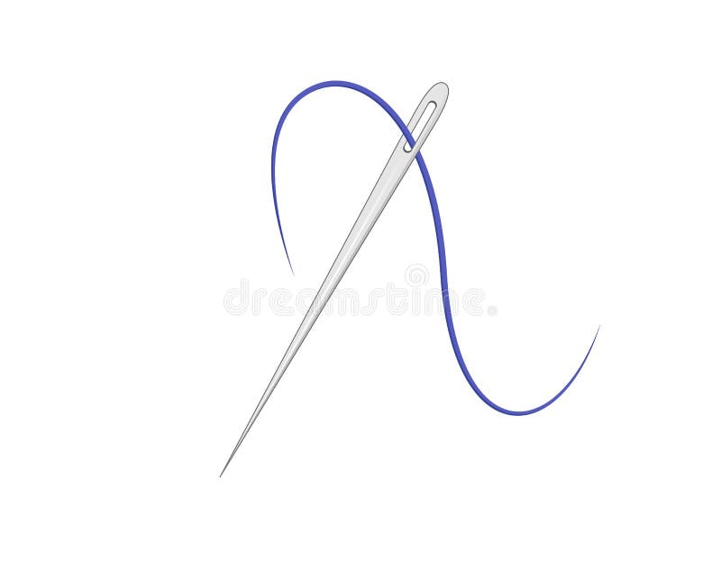 Needle with a string stock vector. Illustration of drapery - 39520437