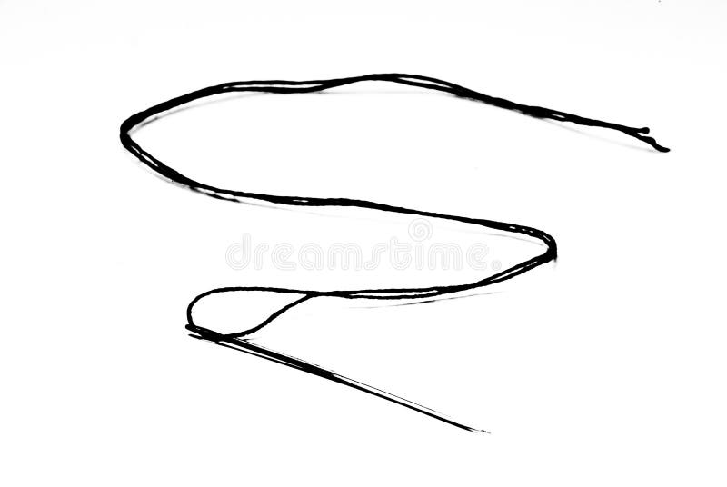 Sewing Needle With Black Thread, Isolated On White Background Stock ...