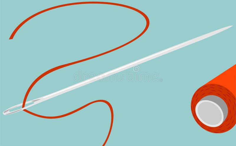 Needle with a thread stock vector. Illustration of sharp - 24691766
