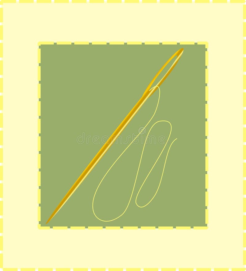 Needle Golden Thread Stock Illustrations – 256 Needle Golden Thread ...