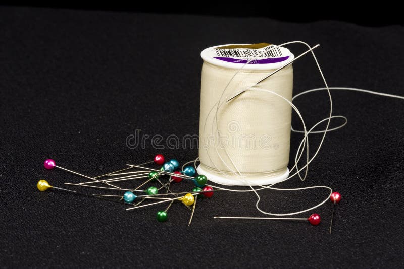 Needle and Thread stock photo. Image of mend, pins, sewing - 8860454